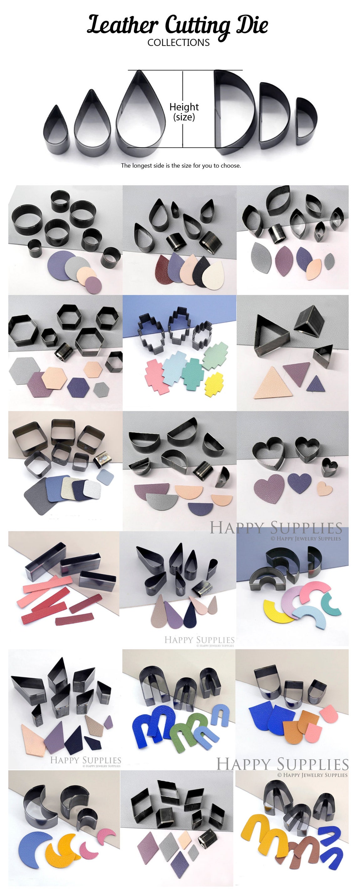 10mm-100mm Square Leather Cutting Die Earring / Leather Die Cut Mold ...
