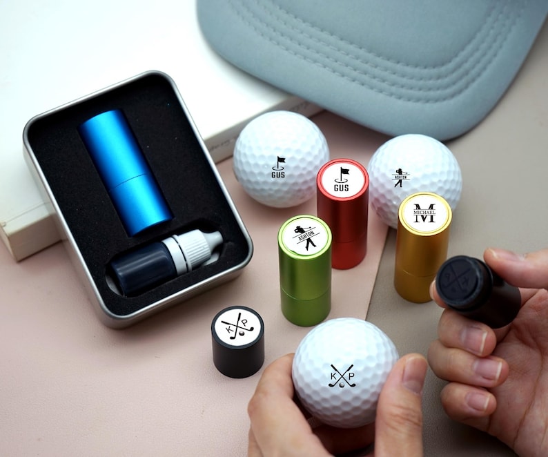 Personalized Golf Stamps, Golf Ball Stamp Box, Golf Ball Marker, Gift ...