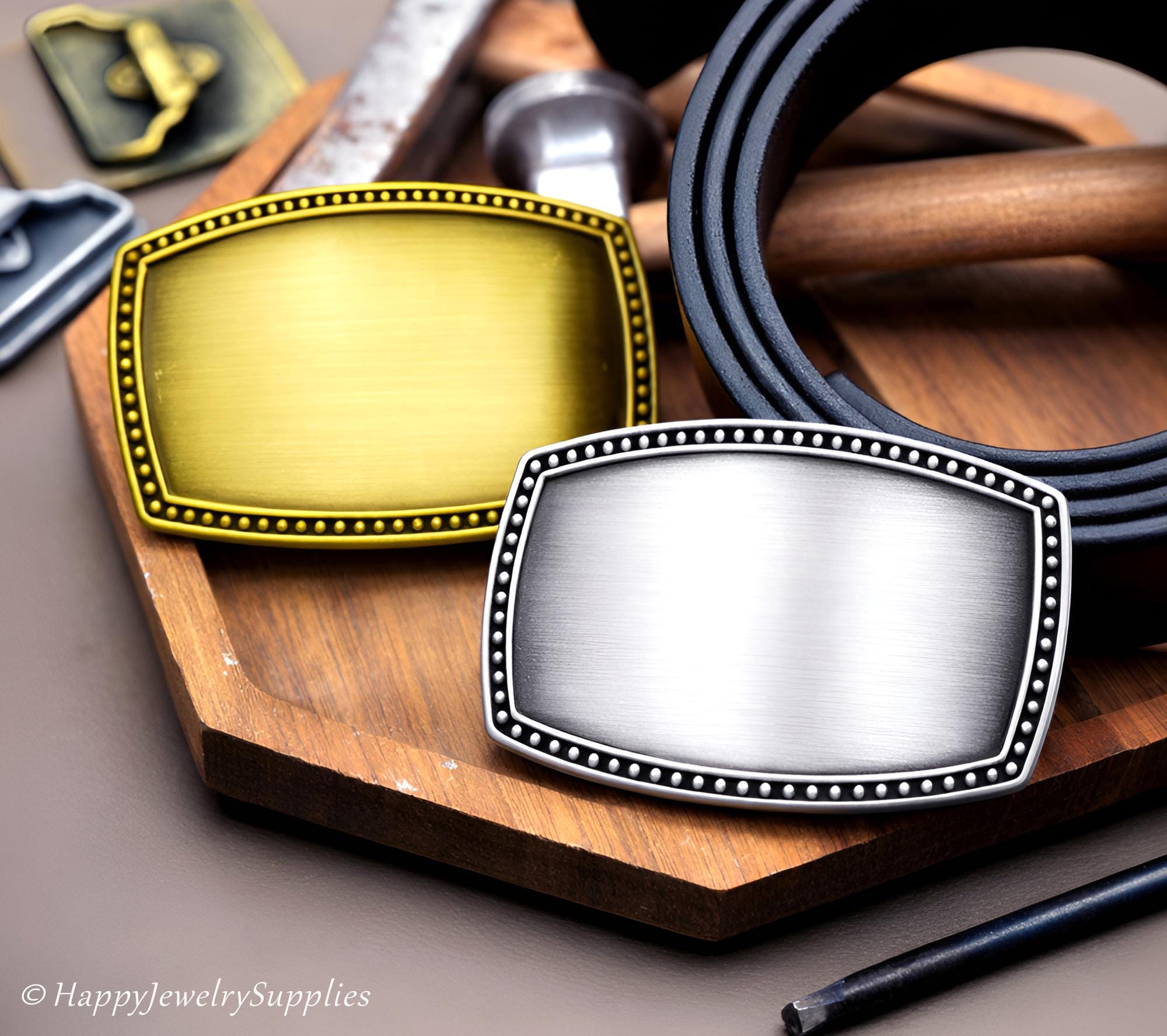 Rectangular Belts Buckles Bezels, DIY Men's Buckle, Leather Plain Belt ...