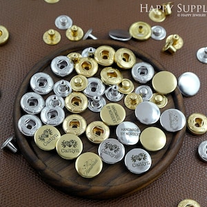 Custom Brand Logo, Custom Brass Snap Buttons Leather Craft Fastener ...