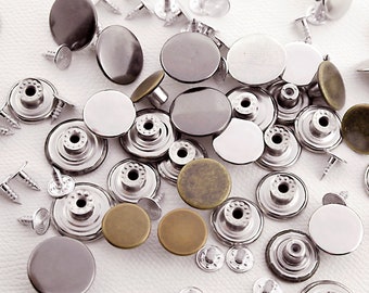 Jackets Button Jeans Rivet NO-SEW Tack Look Inside Snap Denim Stud 17mm ...