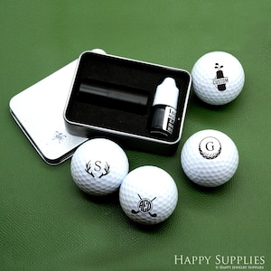 Custom Golf Ball Stamp Box, Personalized Golf Stamps, Gift for Golfer ...