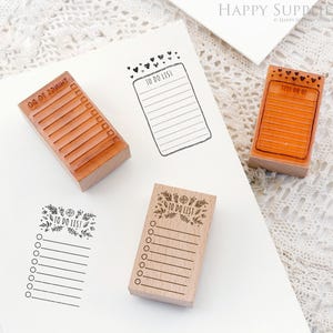 Check Box Stamp, Checklist Planner Stamp, to Do List Rubber Wood Stamp ...