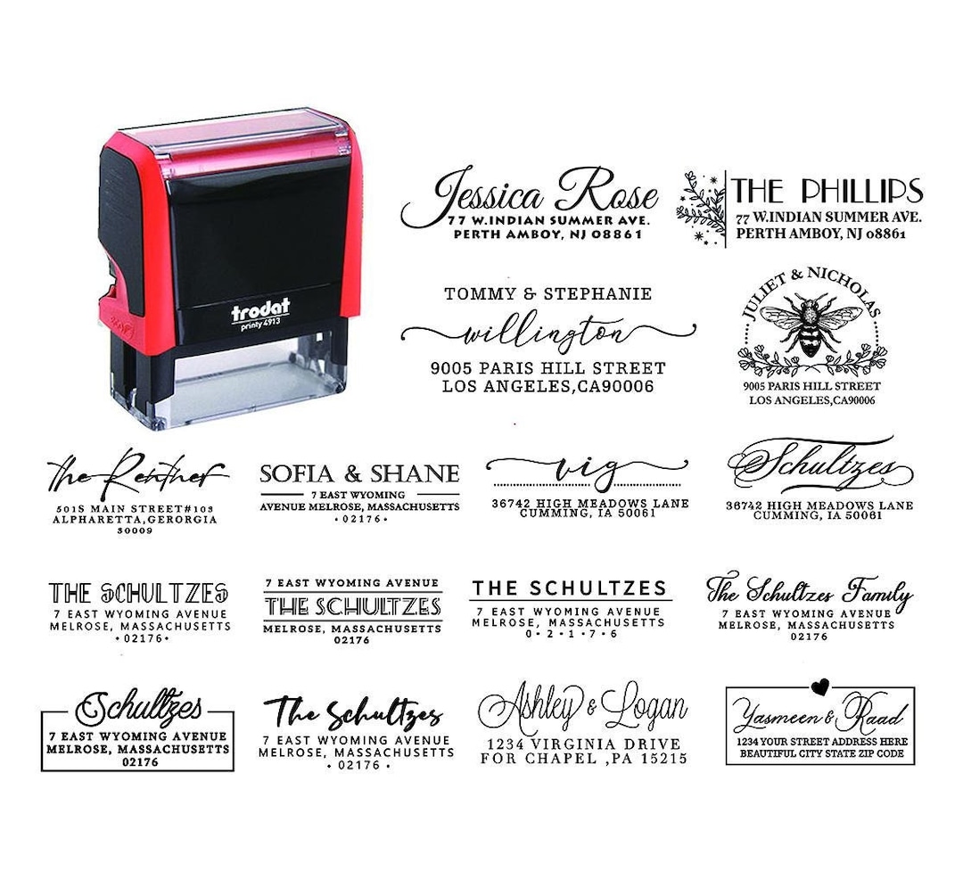 Address Stamp, Return Address Stamp, Floral Address Stamp, Custom ...