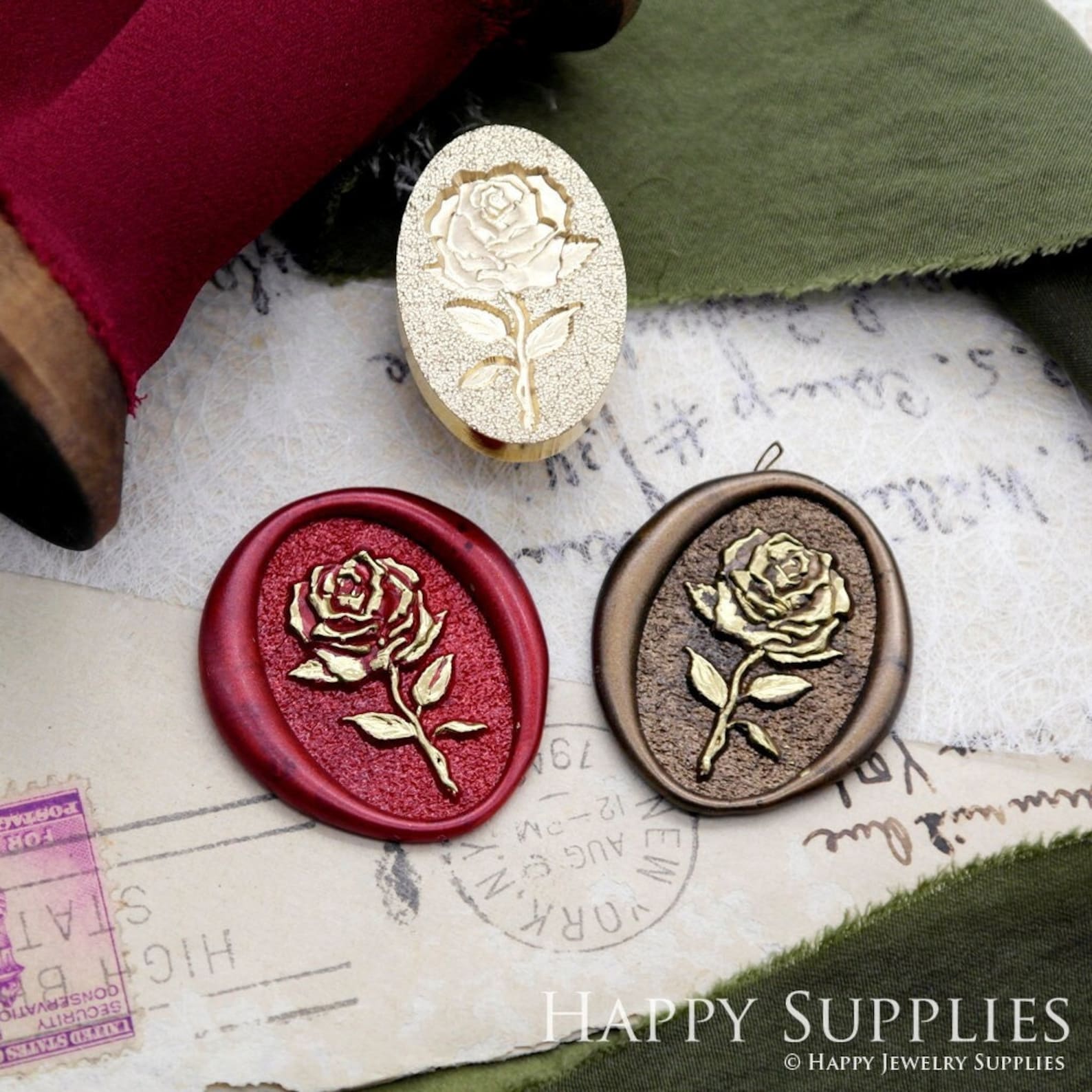 Wax Seal Stamp - 1pcs Rose Floral Wax Seal Stamp / Custom Wax Seal ...