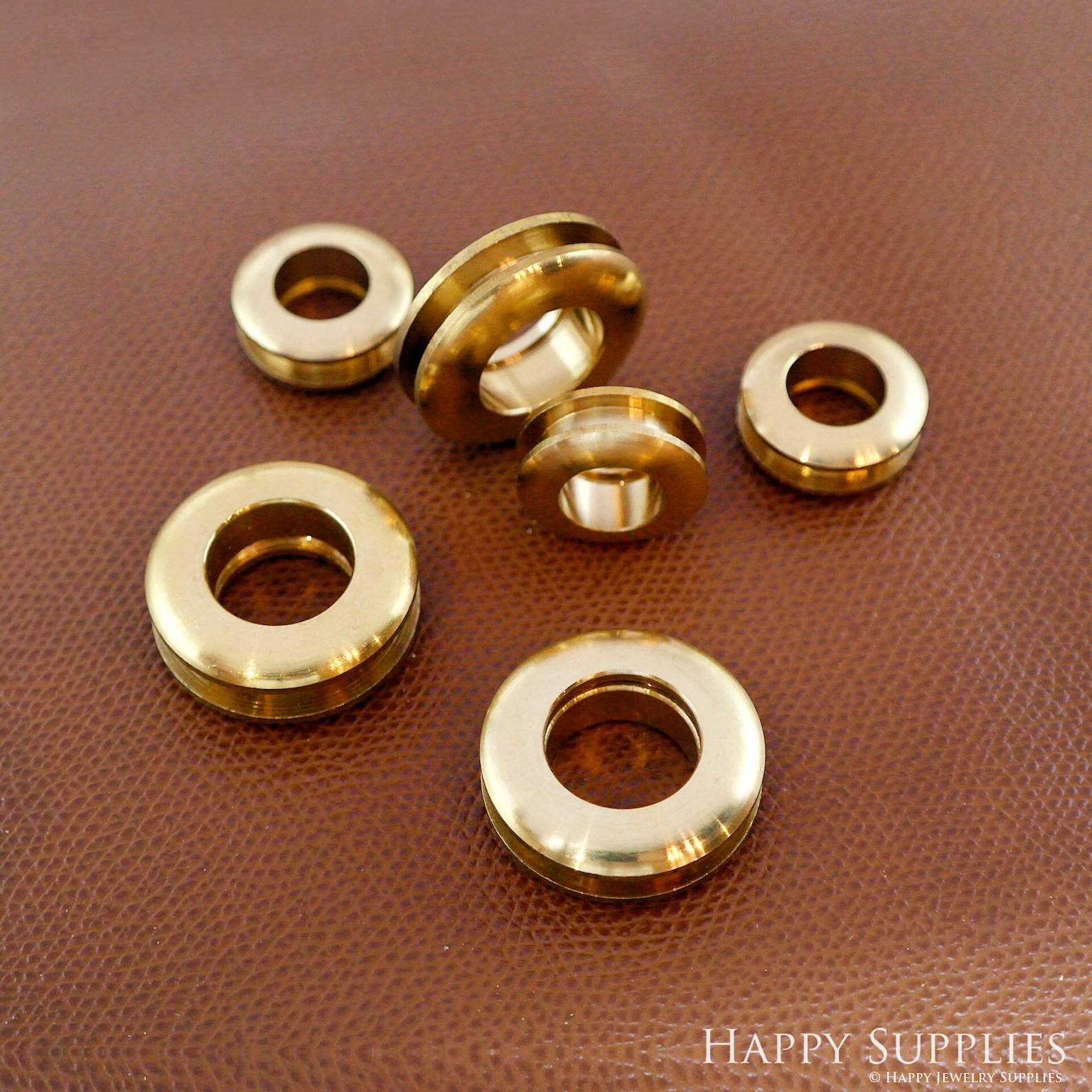 5/10 Solid Brass Screw Grommet Eyelet Rings, Round Grommet Eyelets ...