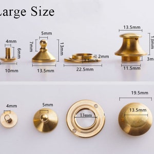 2pcs Solid Brass Snap Lock Closure for Bag Purse Leather Craft, High ...