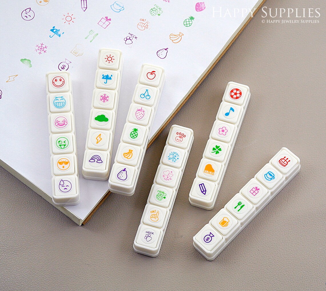 Journal Stamp, Calendar Stamp, Mini Stamp, Push Button Stamp, Mini ...
