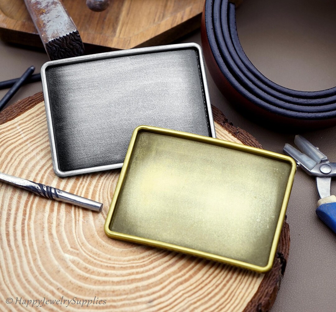 Rectangular Belts Buckles Bezels, DIY Leather Plain Belt Buckles ...