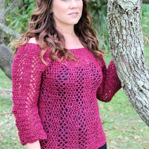 Women's Sweater Crochet Pattern, Sabre Sweater, Instant Download - Etsy
