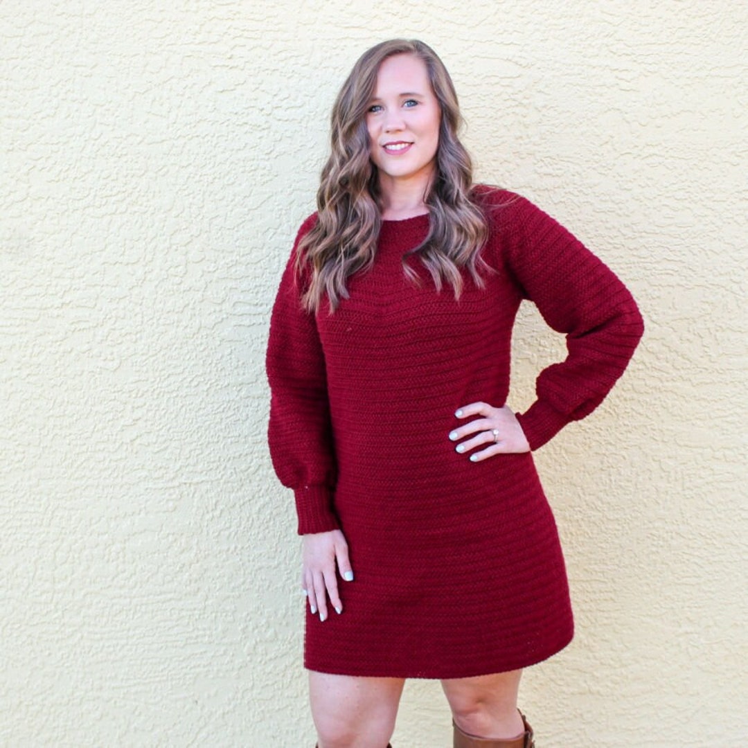 Crochet Sweater Dress Pattern: Delaney Top-down Yoke, Women's Sizes XS-5X (PDF Pattern) - Etsy
