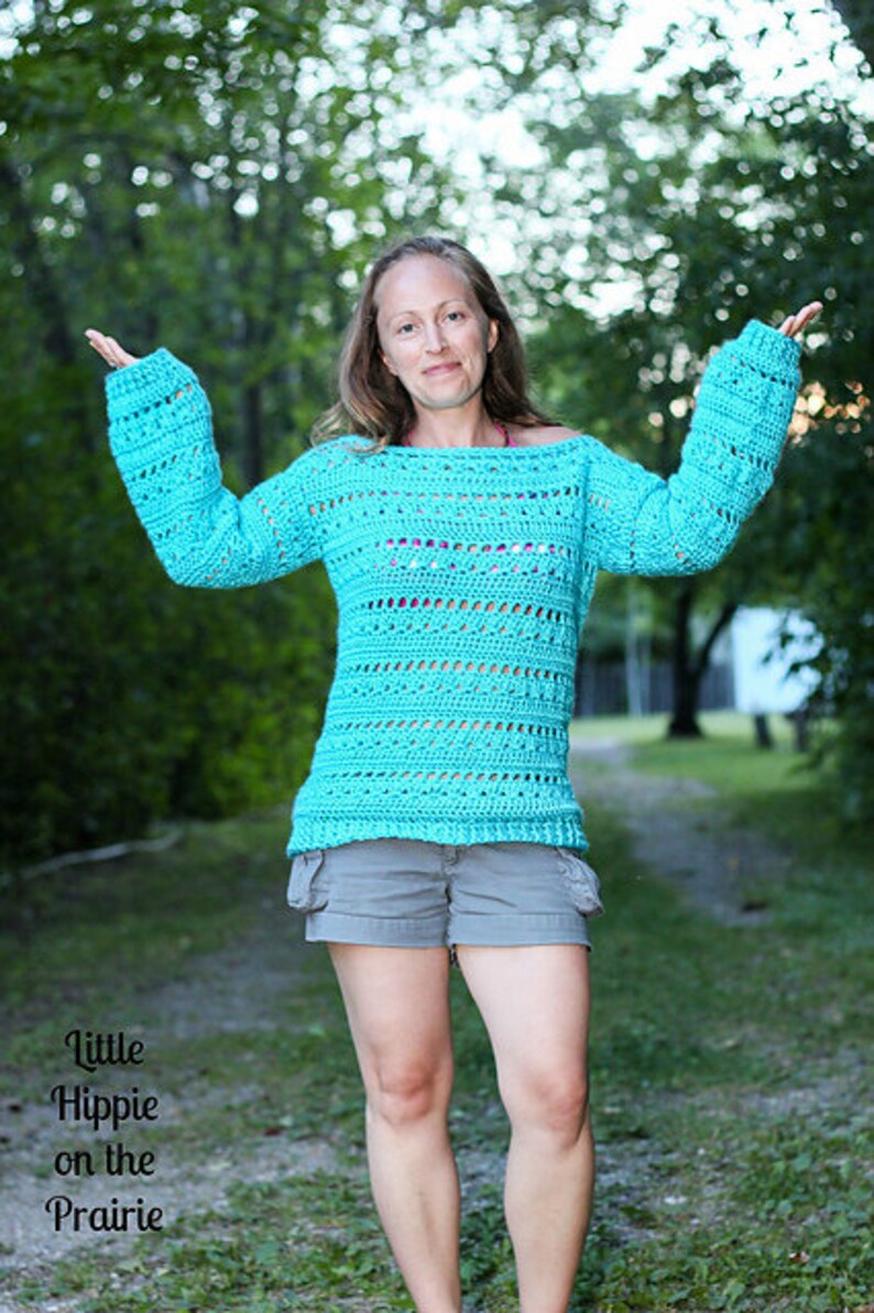 Oversized Summer Pullover Crochet Pattern Flowers and Showers | Etsy