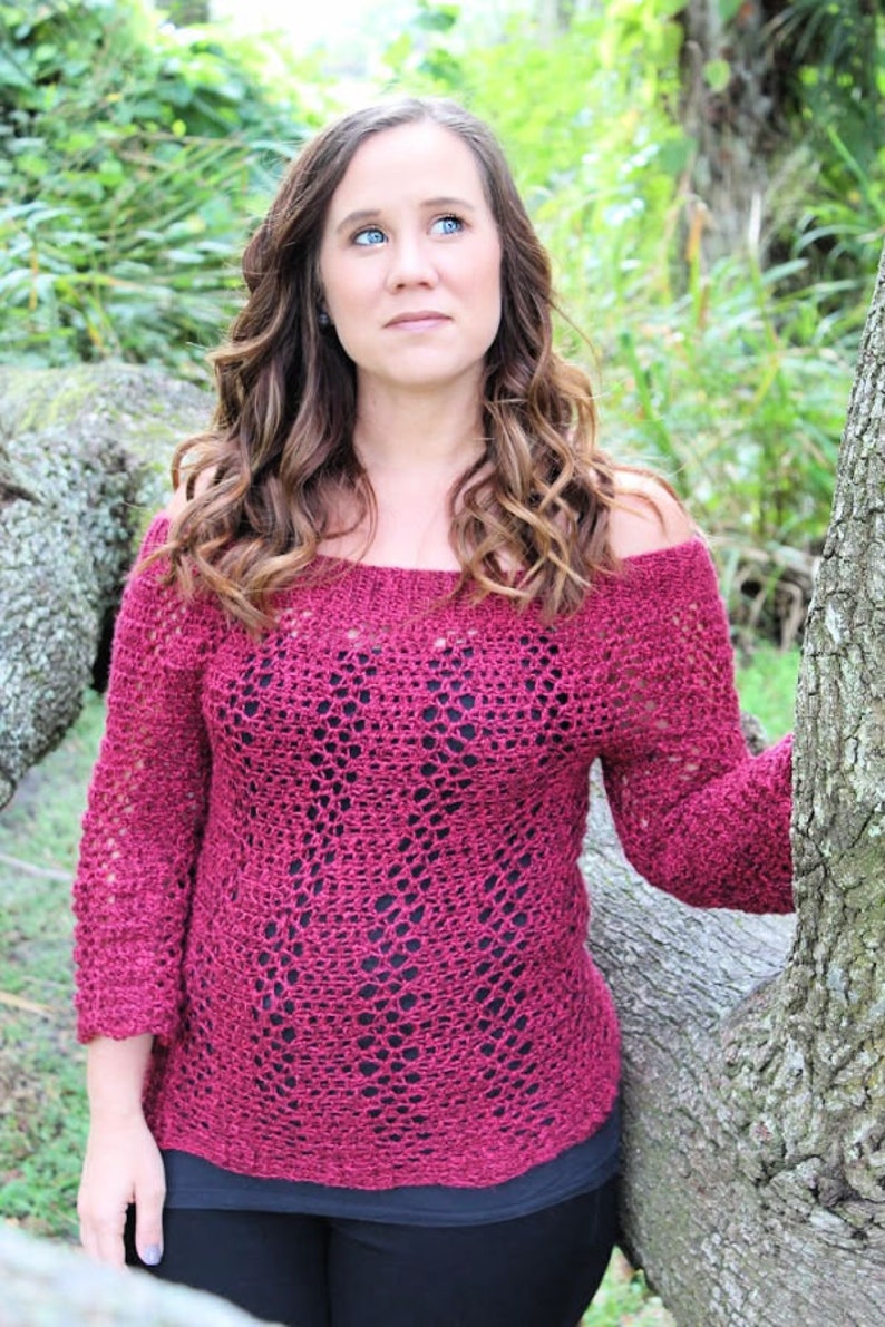 Women's Sweater Crochet Pattern, Sabre Sweater, Instant Download - Etsy