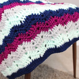 Chevy Blanket Crochet Pattern: Easy Chevron Throw (PDF Download) - Etsy