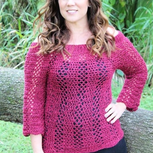 Women's Sweater Crochet Pattern, Sabre Sweater, Instant Download - Etsy
