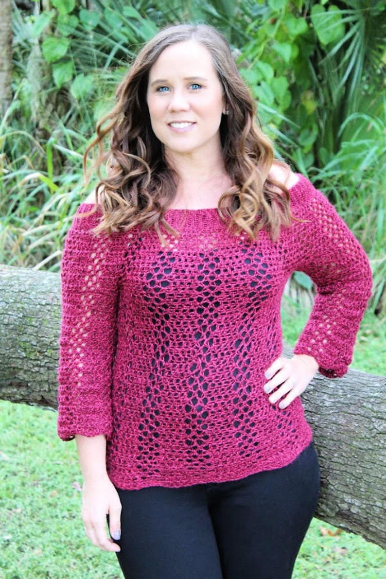 Women's Sweater Crochet Pattern, Sabre Sweater, Instant Download - Etsy