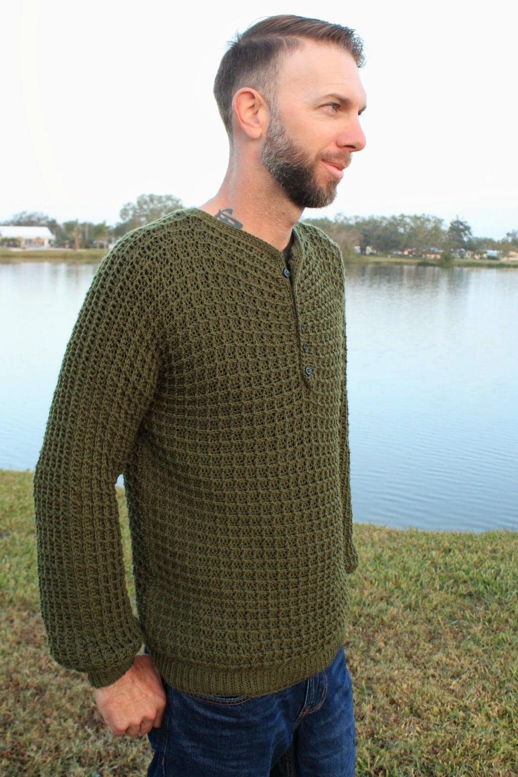 Men's Crochet Henley Sweater Pattern - Apricity Design (PDF Pattern) - Etsy