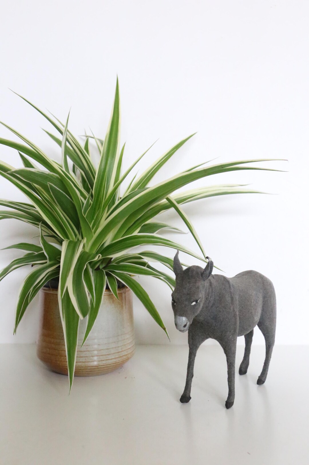 Santon Devineau, Donkey, for Nativity Scene, Flocked, Size 7, Vintage ...