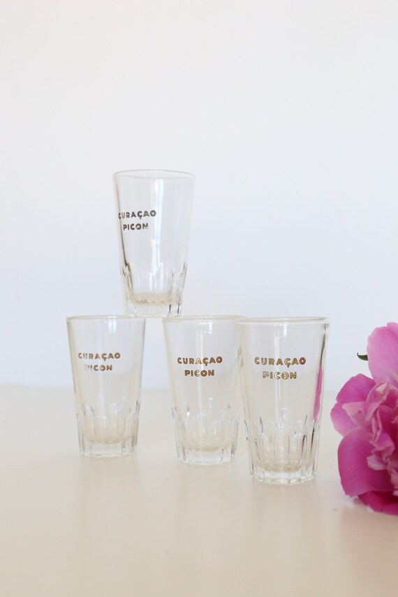Set of 4 Vintage Aperitif Glasses Picon Curacao French - Etsy