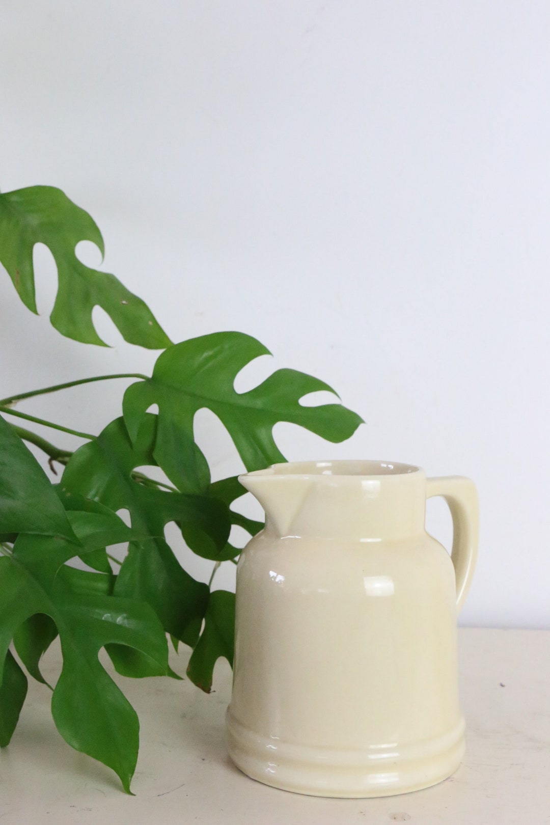 Water Pitcher, Beige Ceramic, 1940s Vintage French - Etsy