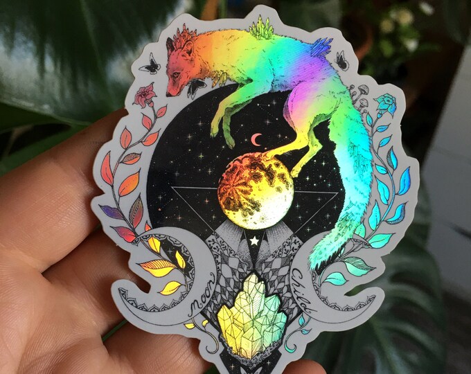 Big 10 Cm Holo Vinyl Sticker- Moon Child- Holographic - Etsy