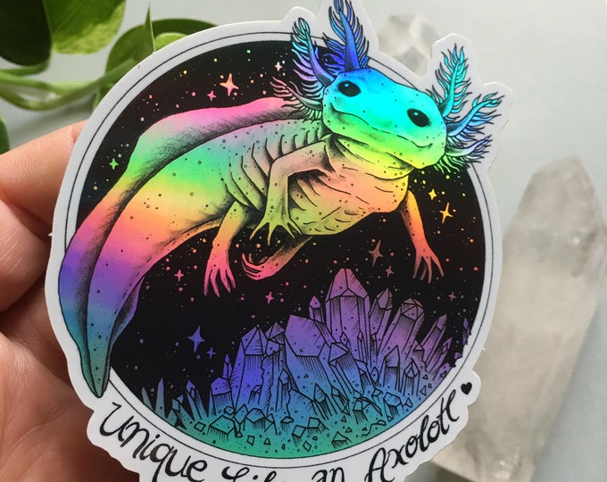 Big 10 Cm Holo Vinyl Sticker -axolotl- - Etsy