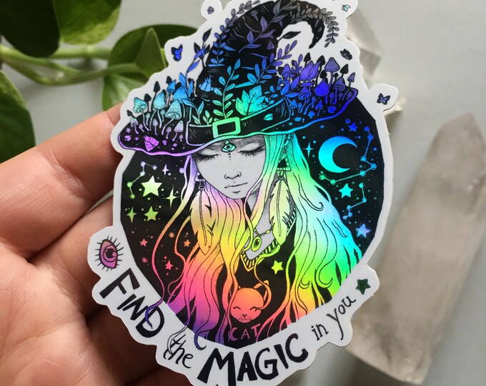 Big 10 Cm Holo Vinyl Sticker -witch- - Etsy