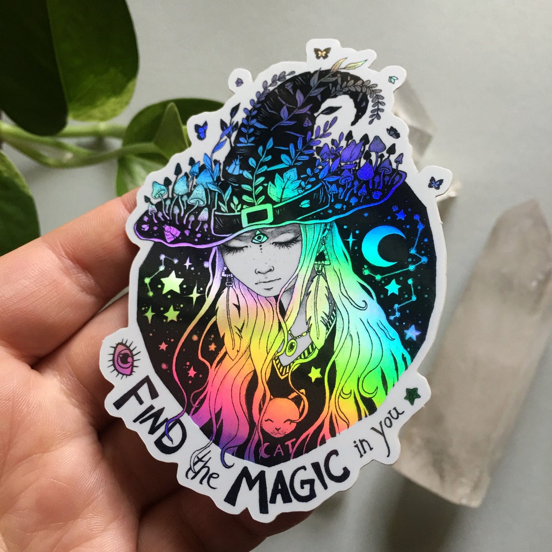 Big 10 Cm Holo Vinyl Sticker -witch- - Etsy
