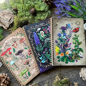 Set of 3 Nature Illustration spiral Books With 100 Sheets Perfect for ...