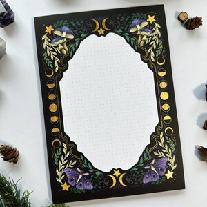 Note Pad A5 -50 Sheets- Mushroom and Moth- Witch Paper --> Pixie Cold ...