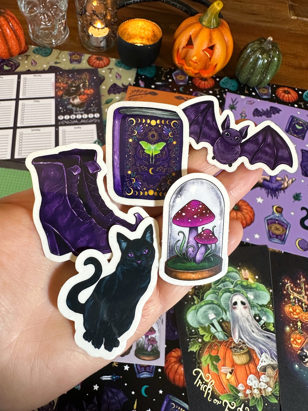 Transparent Background Vinyl Sticker Bundle -witchy Illustrations- - Etsy