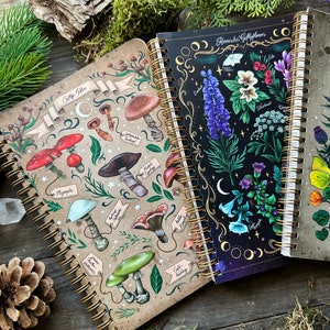 Set of 3 Nature Illustration spiral Books With 100 Sheets Perfect for ...