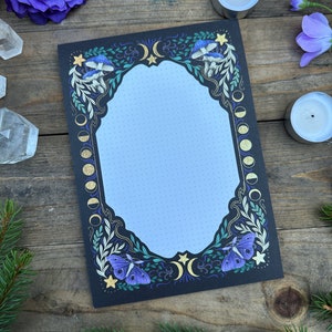 Note Pad A5 -50 Sheets- Mushroom and Moth- Witch Paper --> Pixie Cold ...