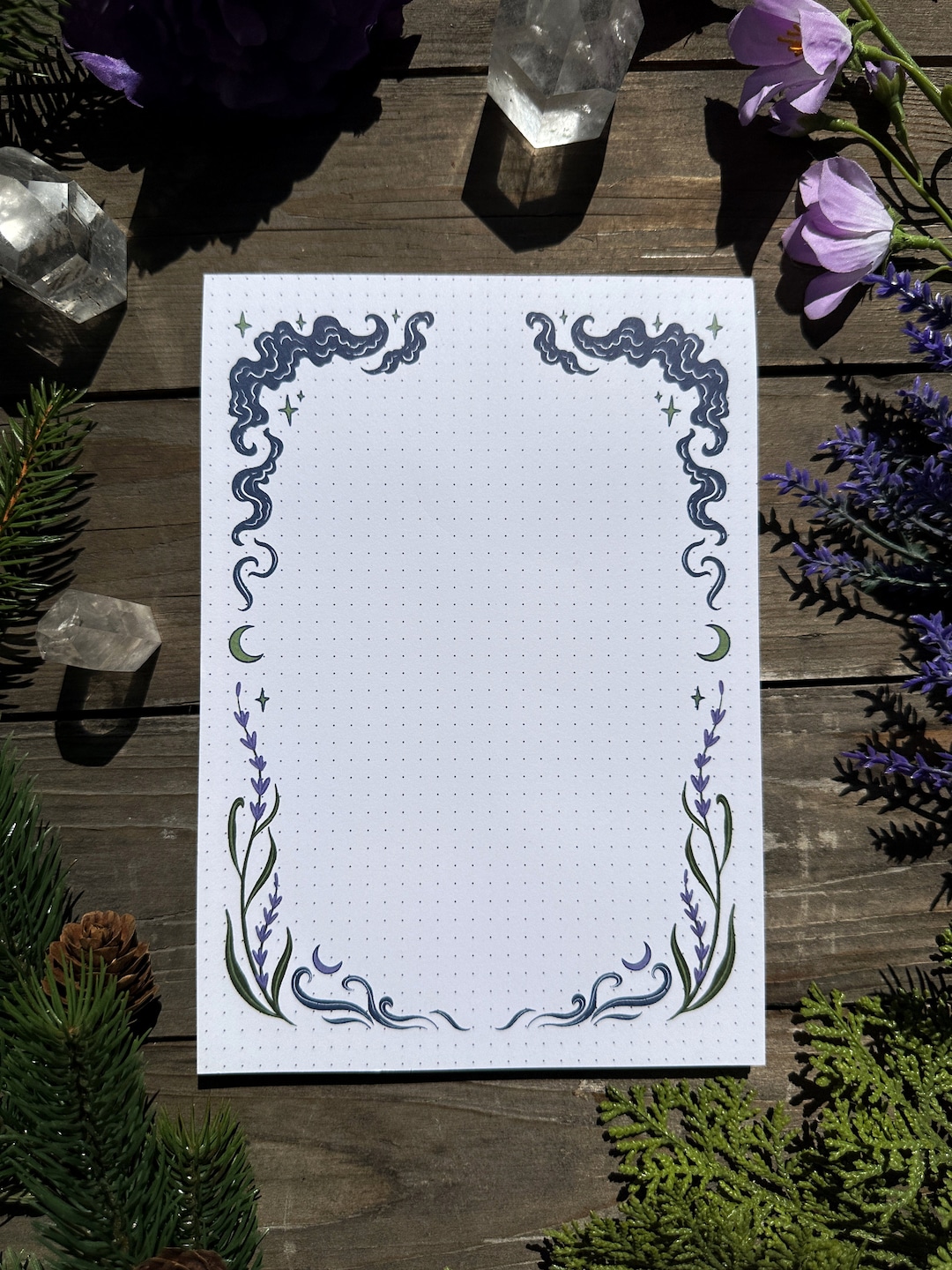 Note Pad A5 -50 Sheets- Lavendel and Clouds- Witch Paper --> Pixie Cold ...