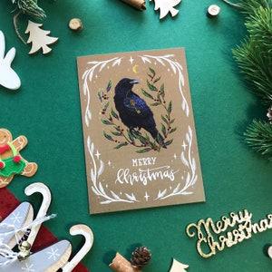 Raven Christmas Card magical Winter Animals Edition Painted by Pixie ...