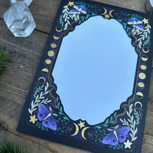 Note Pad A5 -50 Sheets- Mushroom and Moth- Witch Paper --> Pixie Cold ...