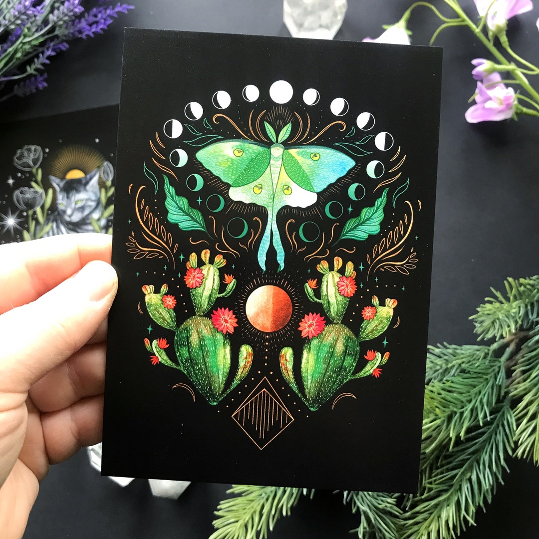 Luna Moth Postcard - Designed by Pixie Cold - Etsy
