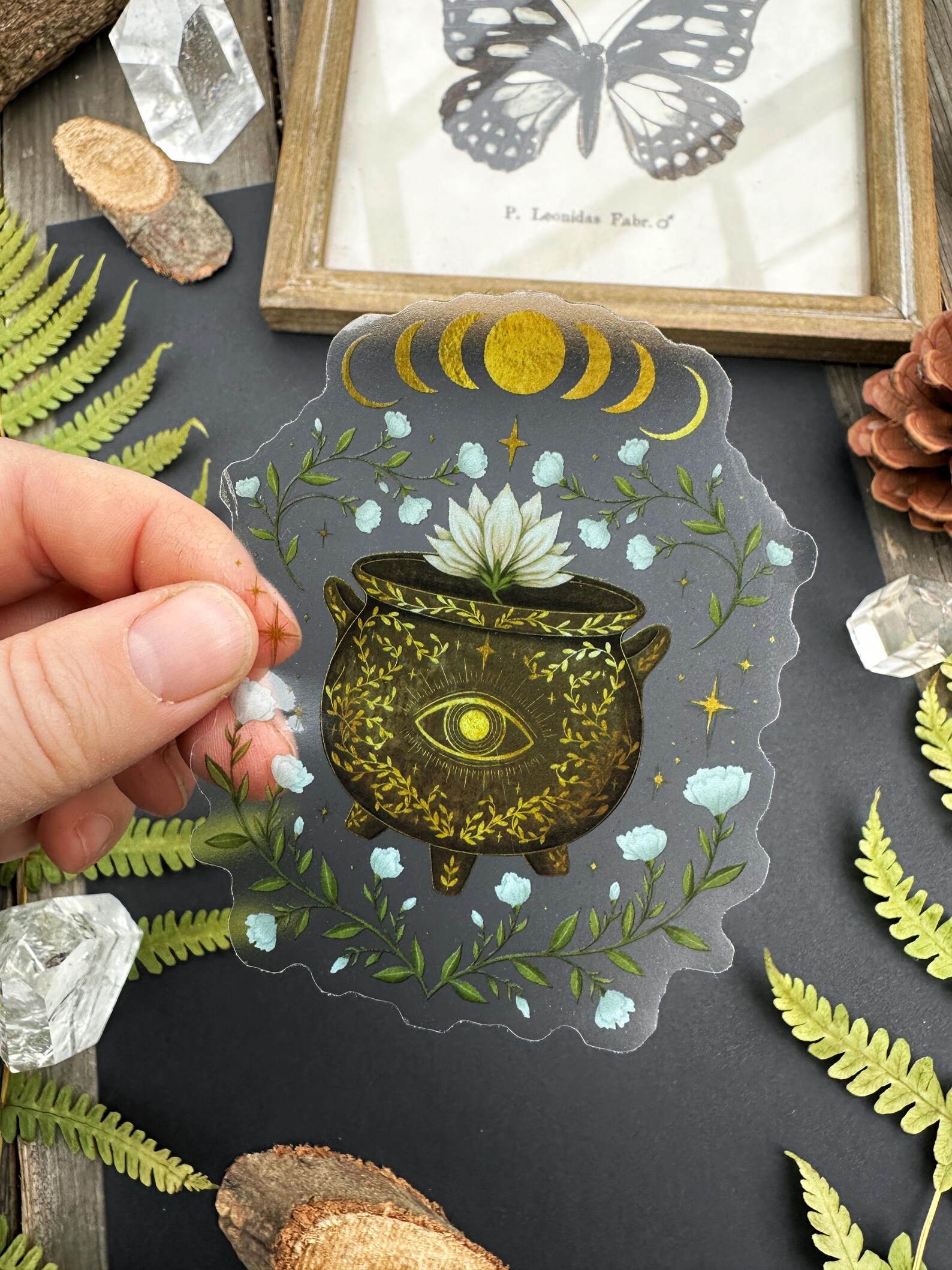 Beautiful Transparent Vinyl Sticker- Gold Cauldron - Waterproof Sticker ...