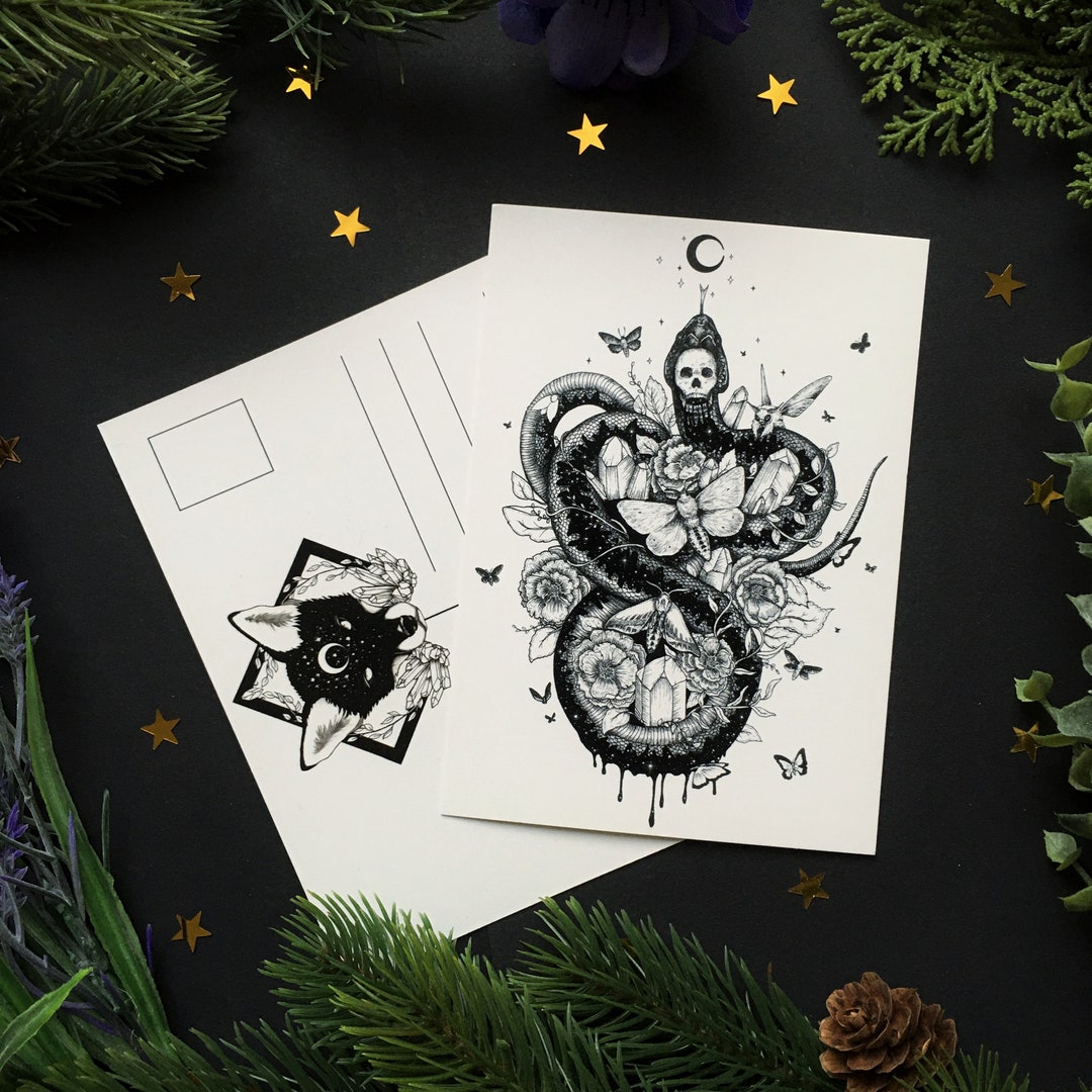 Snake Postcard - Designed by Pixie Cold - Etsy
