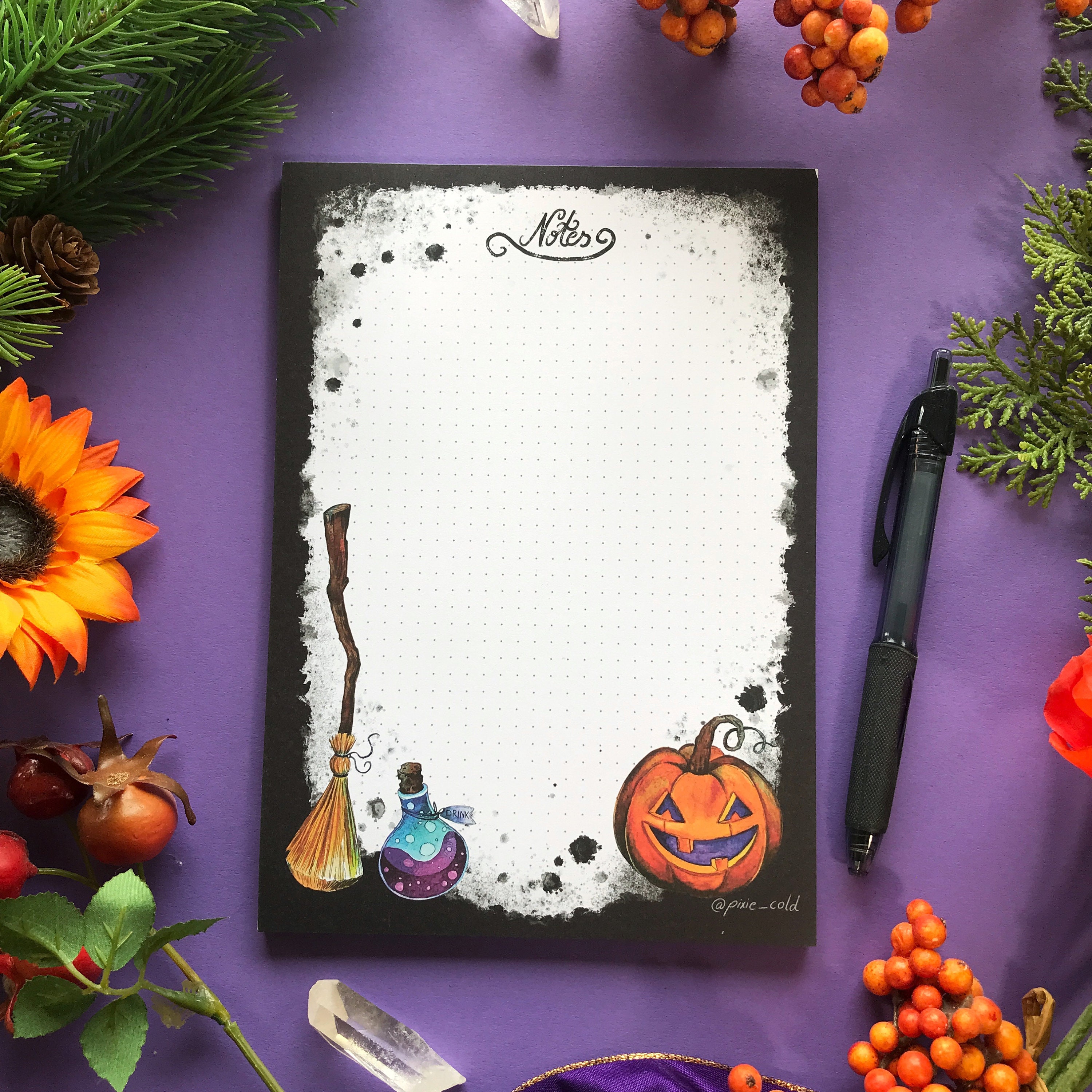 Note Pad A5 -50 Sheets- Halloween --> Pixie Cold Design - Etsy