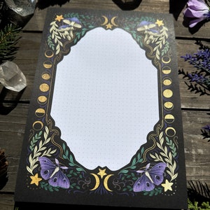 Note Pad A5 -50 Sheets- Mushroom and Moth- Witch Paper --> Pixie Cold ...