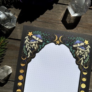 Note Pad A5 -50 Sheets- Mushroom and Moth- Witch Paper --> Pixie Cold ...