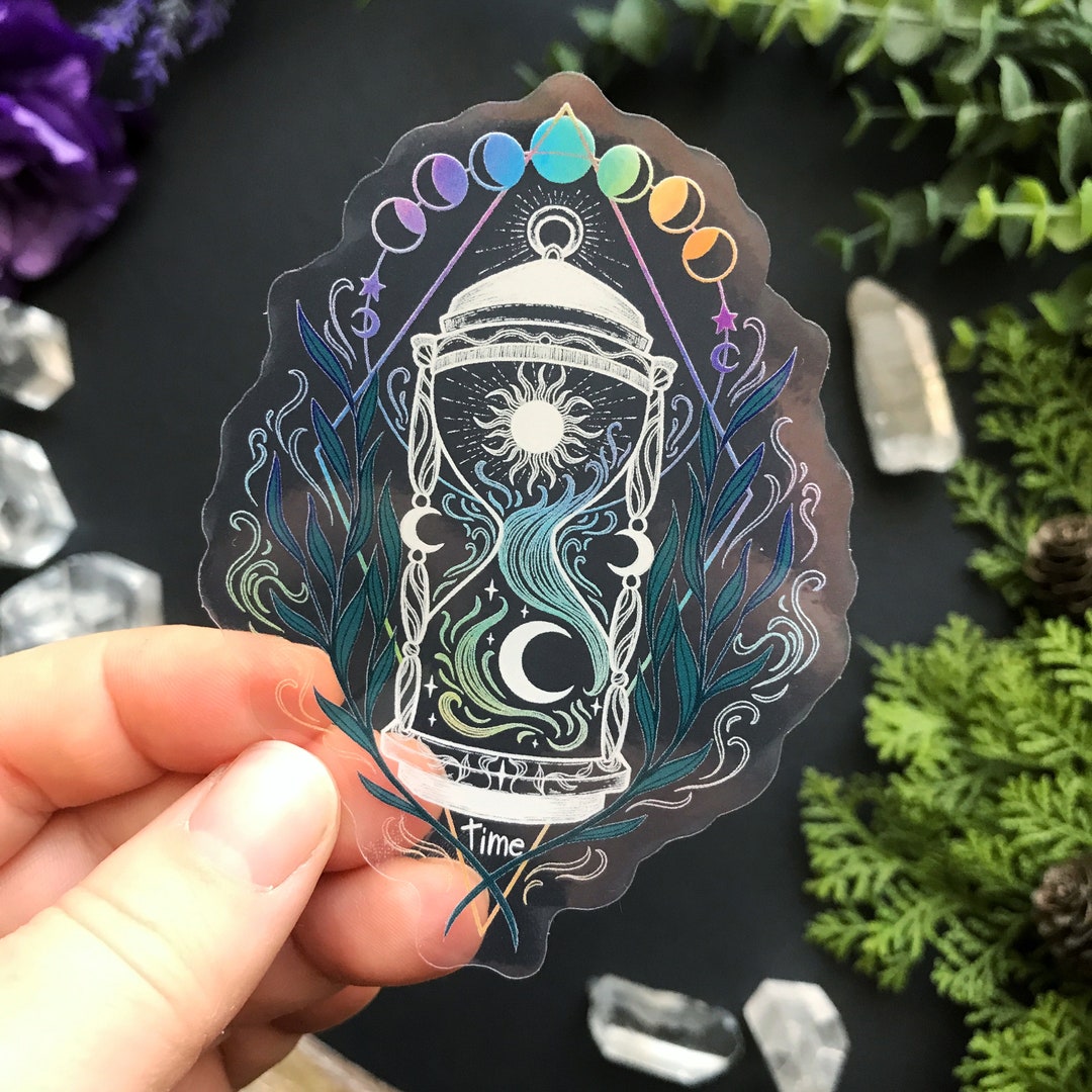 Beautiful Transparent Vinyl Sticker- Hourglass - Waterproof Sticker - Etsy