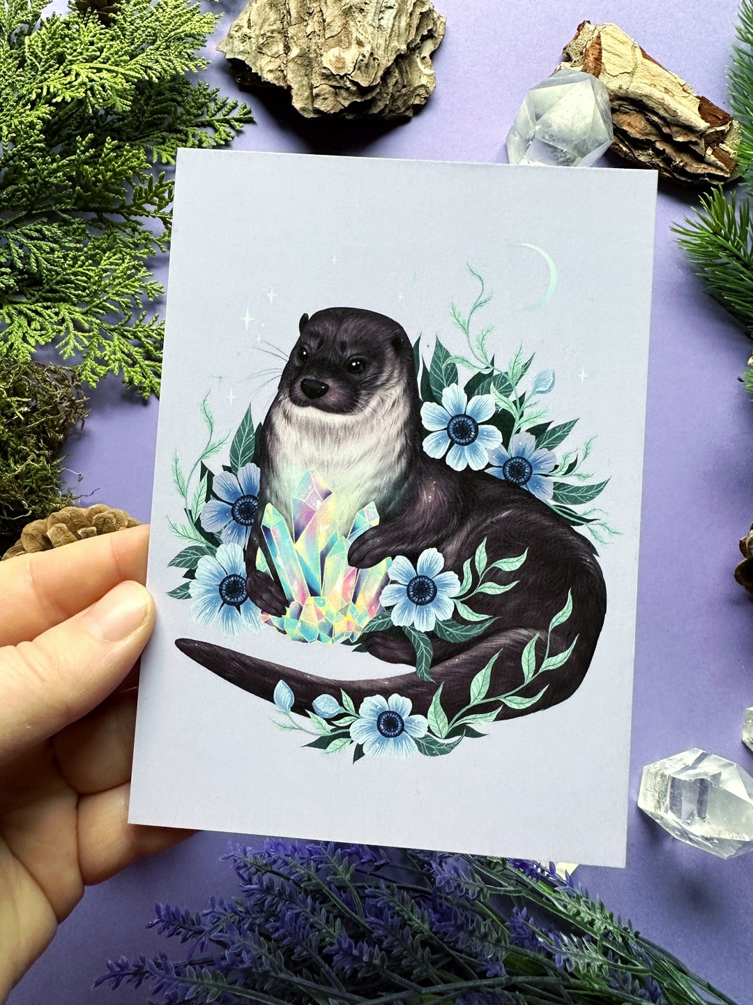 Magical Postcard -otter- Designed by Pixie Cold - Etsy