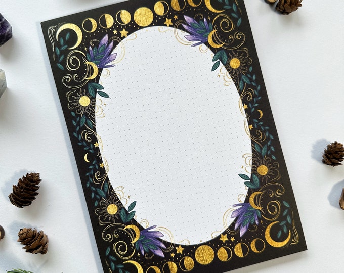 Note Pad A5 -50 Sheets- Crystal and Moon- Witch Paper --> Pixie Cold ...