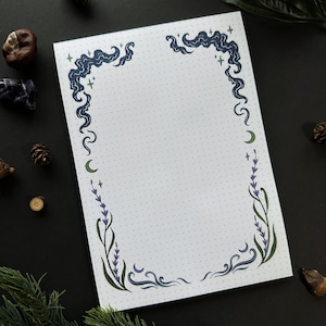 Note Pad A5 50 Sheets Lavendel and Clouds Witch Paper Pixie Cold Design ...