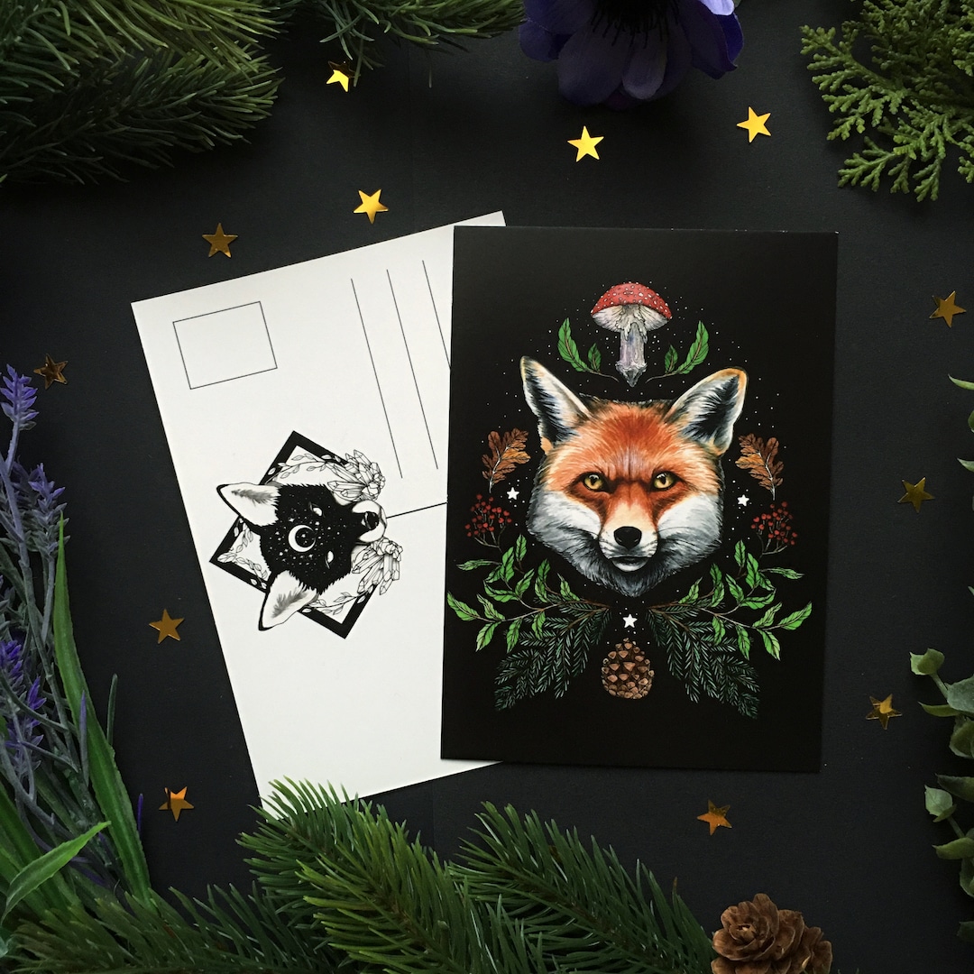 Fox Postcard - Designed by Pixie Cold - Etsy