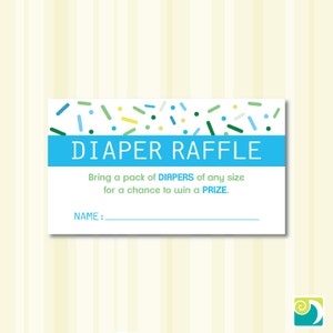 Baby Shower Sprinkle Diaper Raffle Instant Download Printable - Etsy