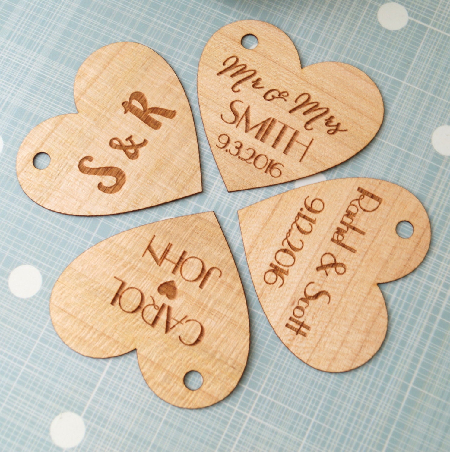 Wedding Favor Tags, Personalized Favor Tags, Custom Engraved Wooden ...