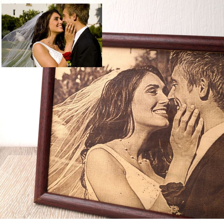Your Custom Picture Engraved on Genuine Leather 3rd Wedding | Etsy